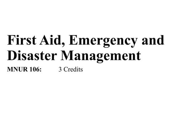 Project on first aid | PPT | First Aid | Injuries