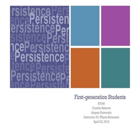 First-Generation Students | PDF | College Education | Education