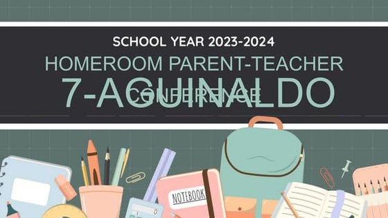 Parent Teacher Conference Classroom Presentation in Colorful Cartoon ...