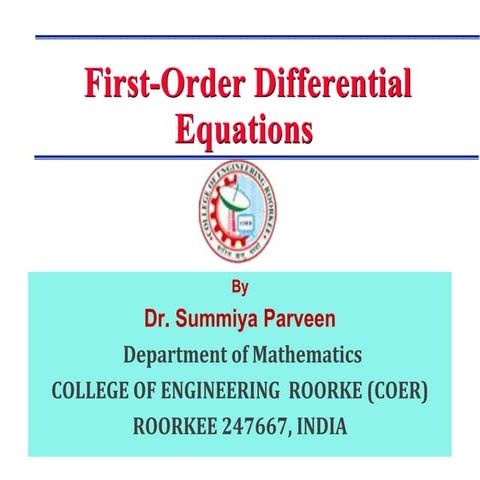 First order differential equations | PPT