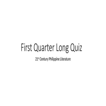 First Quarter Long-Quiz Reviewer in 21st CLPW | PPTX