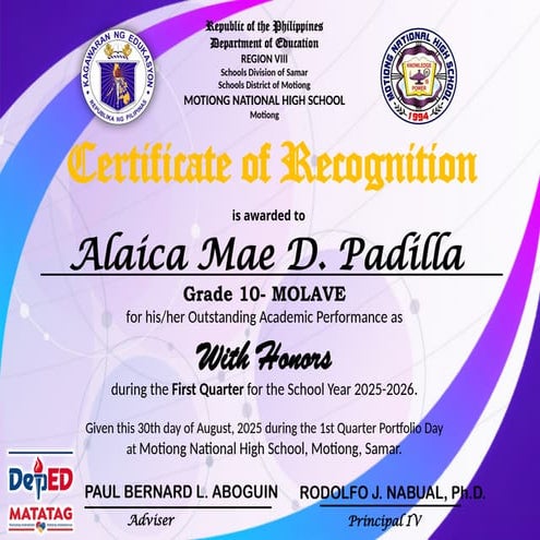 SECOND-QUARTER-PORTFOLIO-DAY-CERTIFICATES-2025-2026.pptx