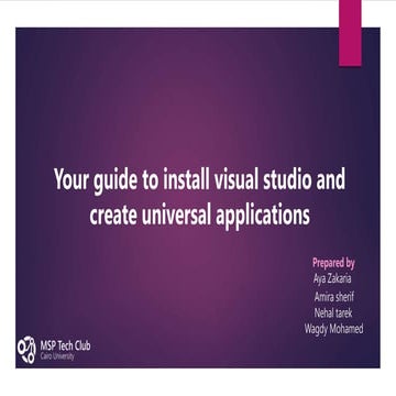 INstalling visual studio | PPTX | Computing | Technology & Computing