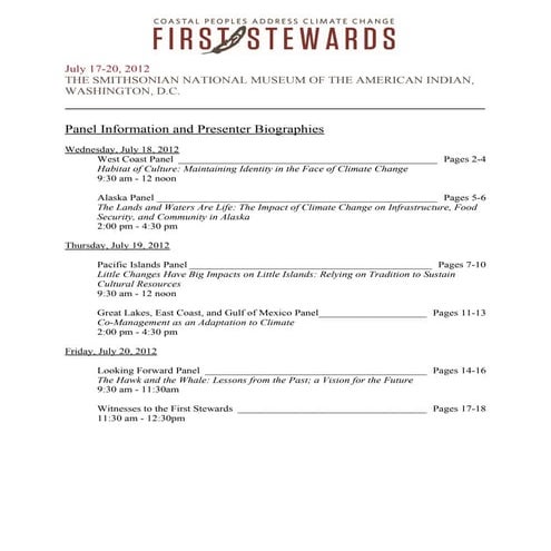 First Stewards Panelist Biographies | PDF