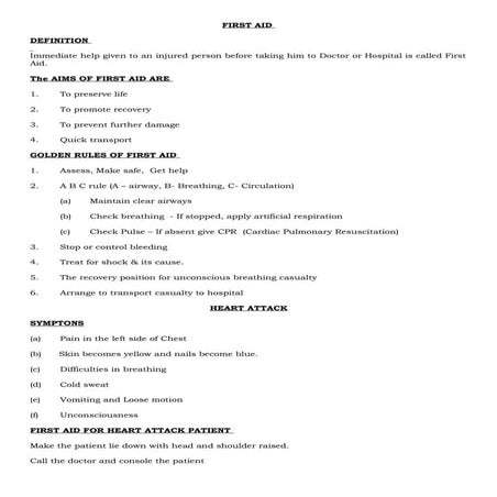 First aid | PDF