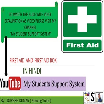 First aid & first aid box in HINDI | PPTX