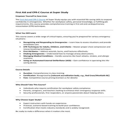 First Aid and CPR-C Course at Super Study.pdf