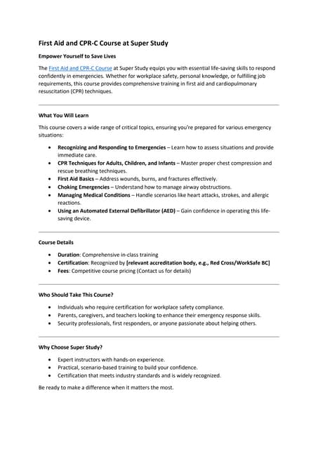 Emergency Response and trauma training | PDF | First Aid | Injuries