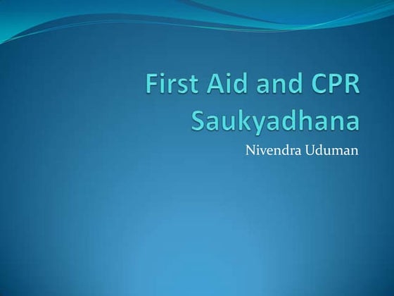 प्राथमिक चिकित्सा/First Aid{HINDI} | PPTX
