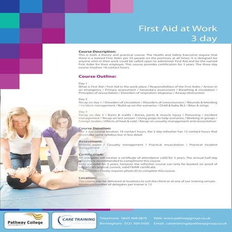 First Aid at Work 3 Days Training Courses | PDF