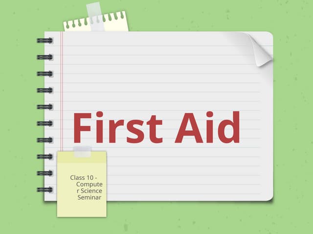 Project on first aid | PPT