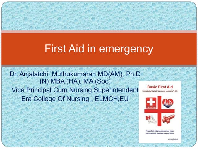 Module 1 introduction to first aid | PPTX