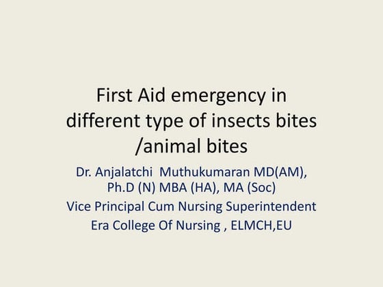 First aid kit ppt | PPTX | First Aid | Injuries