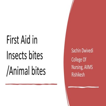 First Aid in Sting and Bites or snake bite | PPTX