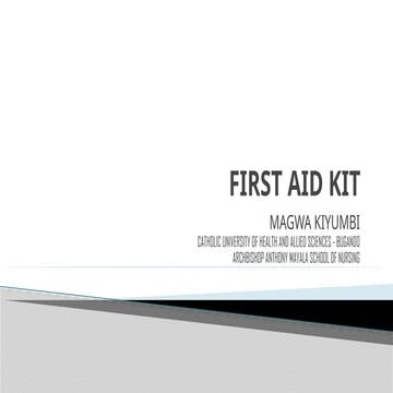 FIRST AID KIT and everything related to the first aid kit | PPTX