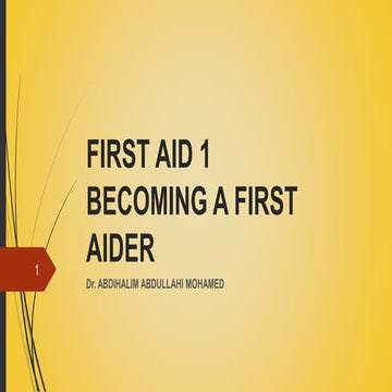 Ehs3. aim, principles and rules of first aid | PPTX