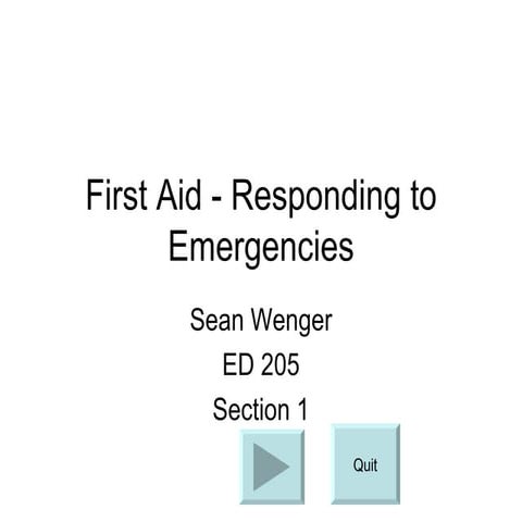 First Aid – Responding To Emergencies Interactive | PPT