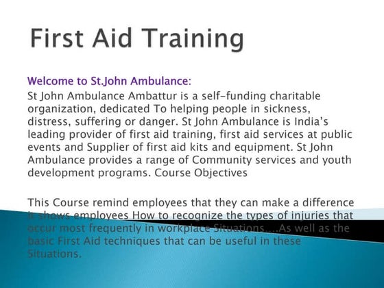 First Aid Training presentations