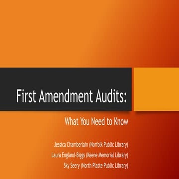 NCompass Live: First Amendment Audits: What You Need to Know | PPT