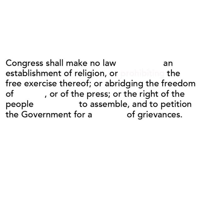 First Amendment Memorization Exercise | PDF