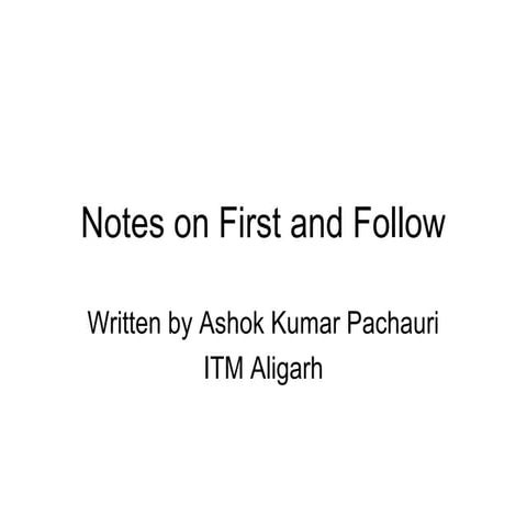 First and follow | PPT