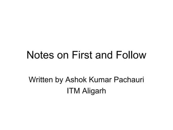 Compiler First Set Follow Set Brief | PPT