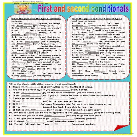 First and second conditionals.pdf resuelto | PDF