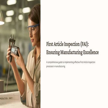 First Article Inspection Checklist with eAuditor Audits & Inspections | PDF