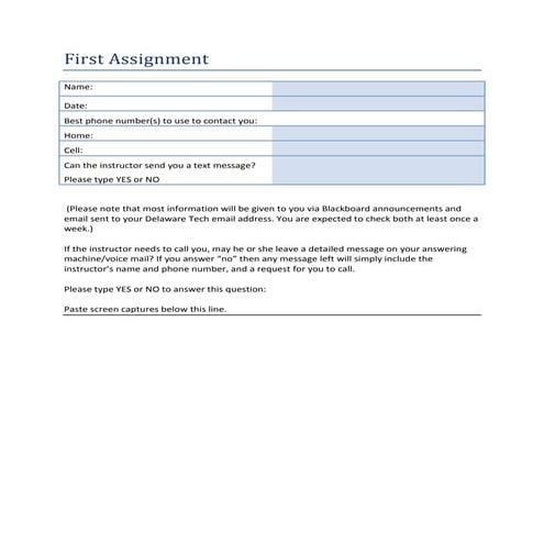 First assignment Document | DOCX