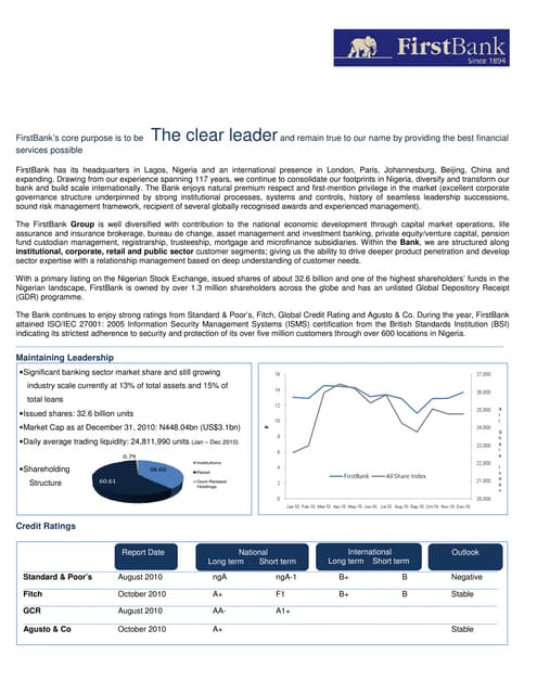 FirstBank Nigeria Corporate Brochure | PDF