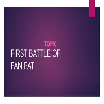 First battle of panipat | PPTX