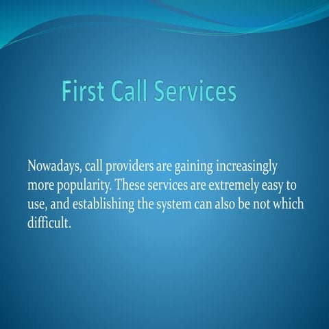 First call services | PPTX