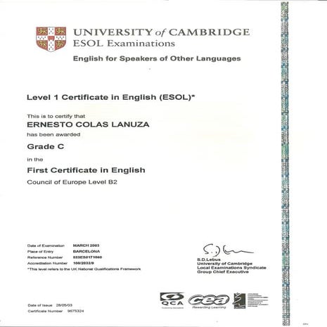 First Certificate in English | PDF