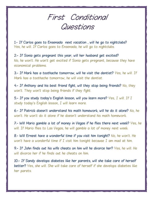 Questions 1 third person | PDF