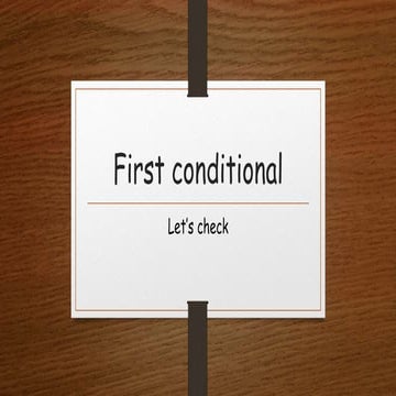 First conditional | PPTX