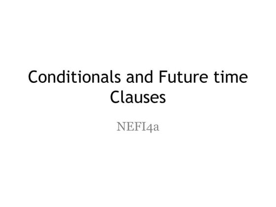 First and second conditionals | PPT