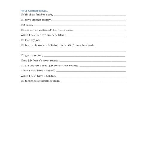 First conditional | DOCX