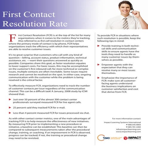 First contact resolution rate | PDF