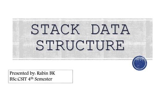 Introduction To Stack Stack Adt Implementation Of Stack Using Array 6449