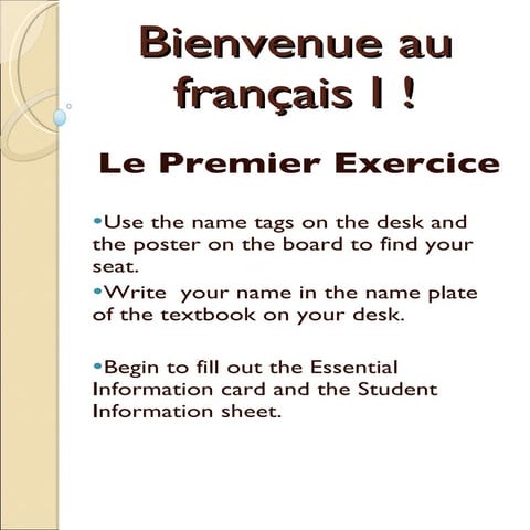 First Day of Class Introduction | PDF