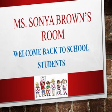 First day of school PPT by Juanita Moore | PPTX