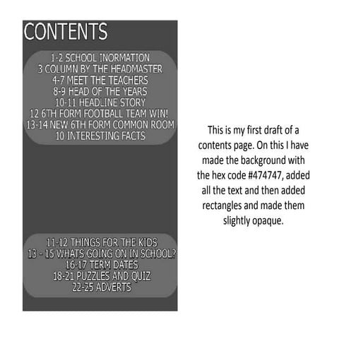 First draft contents | PPTX