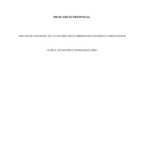 First draft research proposal | DOC