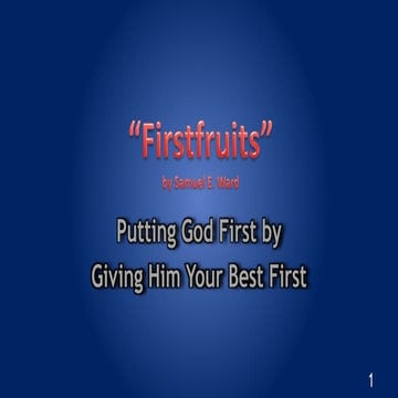 Firstfruits | PPTX