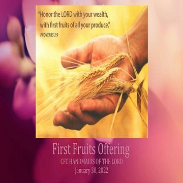 First Fruits Offering.pptx | Christianity | Religion & Spirituality
