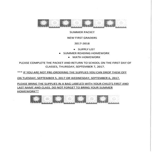 First grade packet | PDF