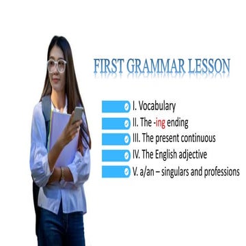 First Grammar Lesson Vocabulary for English beginners.pptx