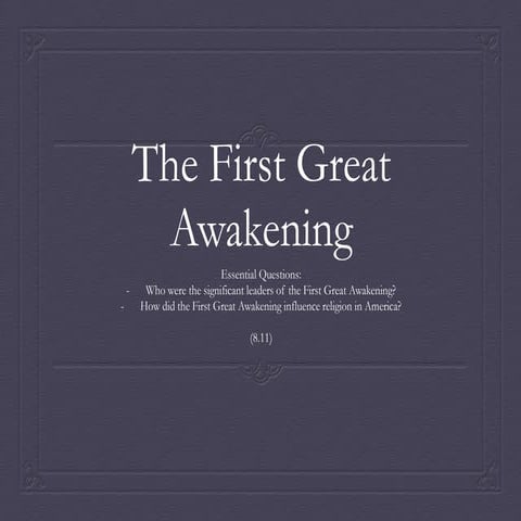 First Great Awakening | PPTX