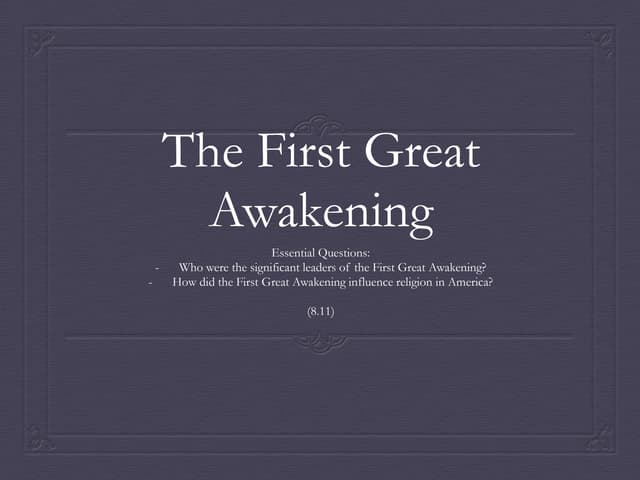 The Great Awakening | PPTX