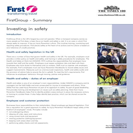 Firstgroup 14 summary | PDF
